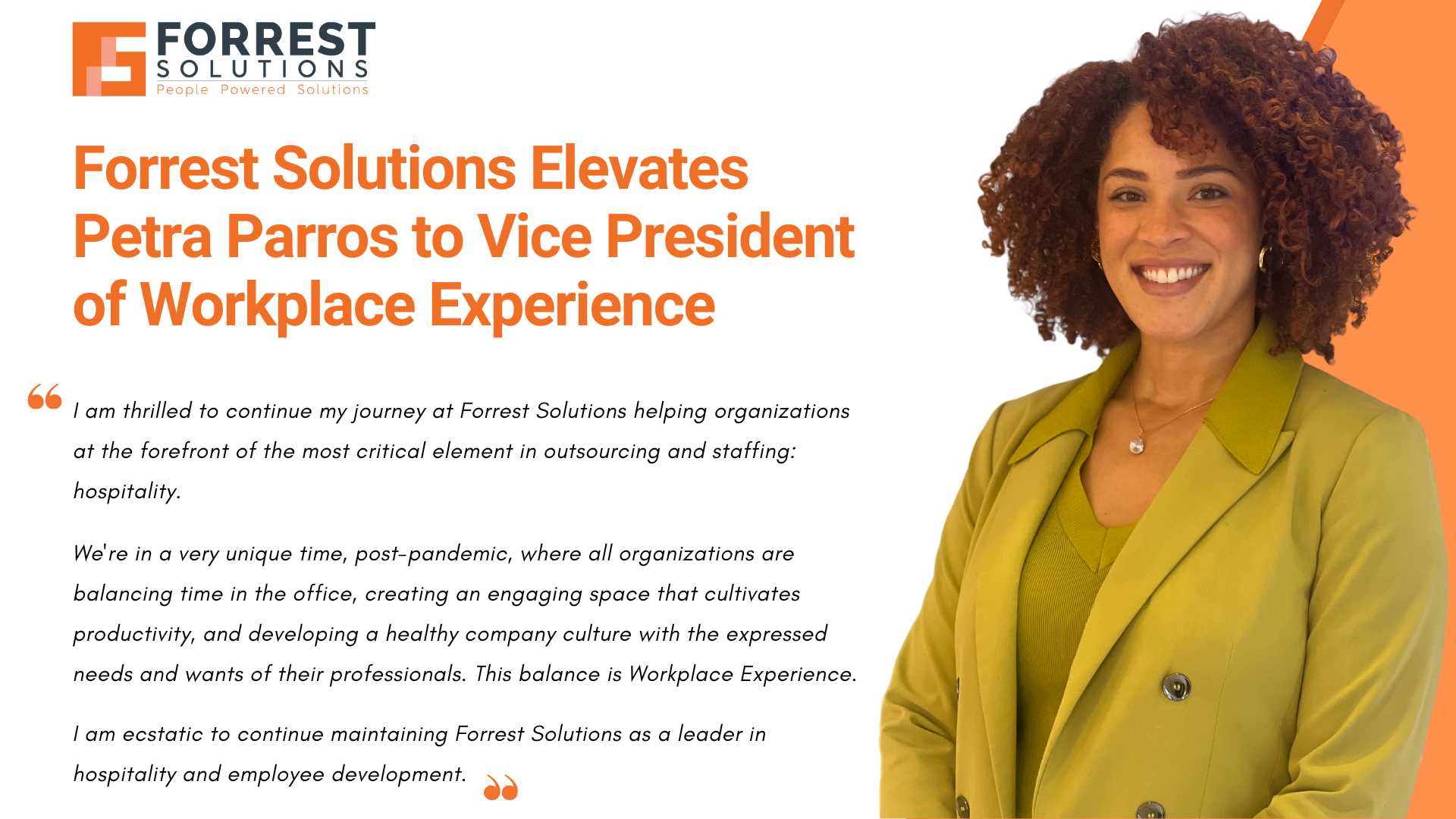 Forrest Solutions Elevates Petra Parros to Vice President of Workplace ...